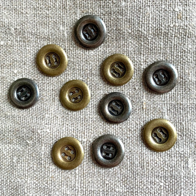 Metal 4 Hole Button — Loop Knitting