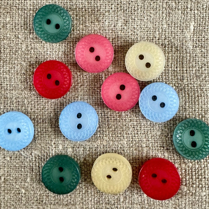 Ribbon etched button — Loop Knitting