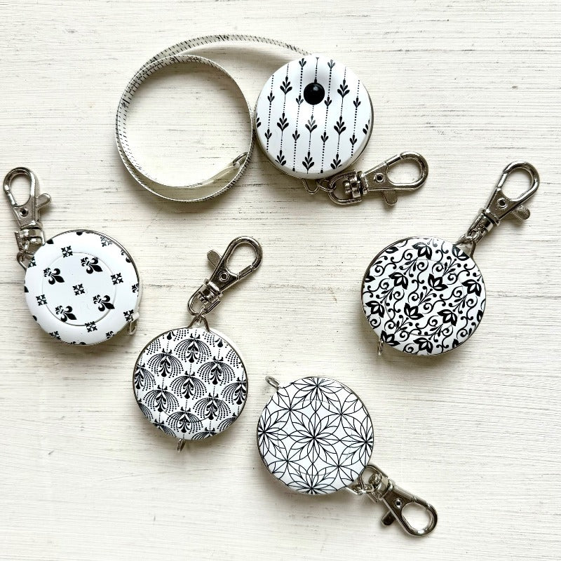 Graphic Tape Measure with Key Clip — Loop Knitting