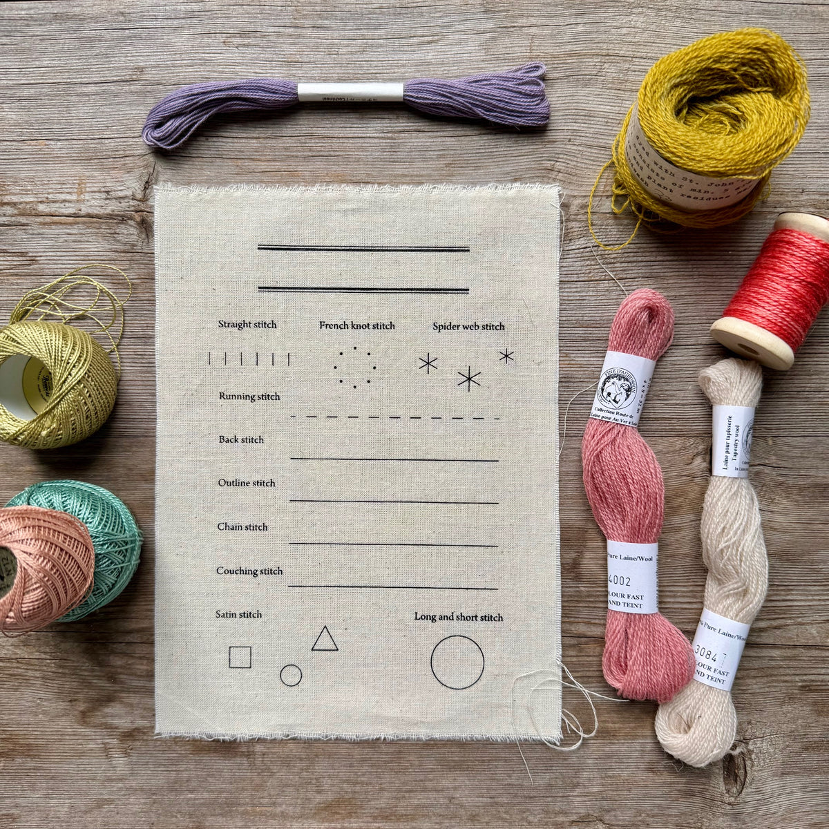 Embroidery Thread + Stitch Sampler — Loop Knitting