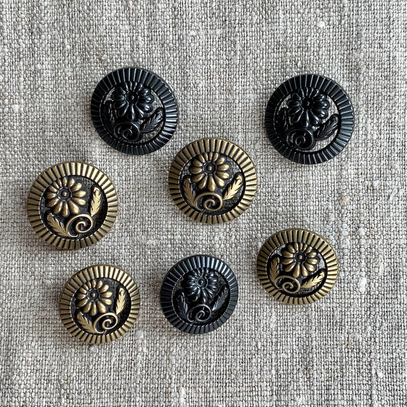 Metal Floral Button — Loop Knitting