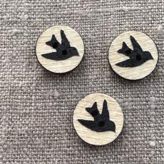 Black Bird Button — Loop Knitting